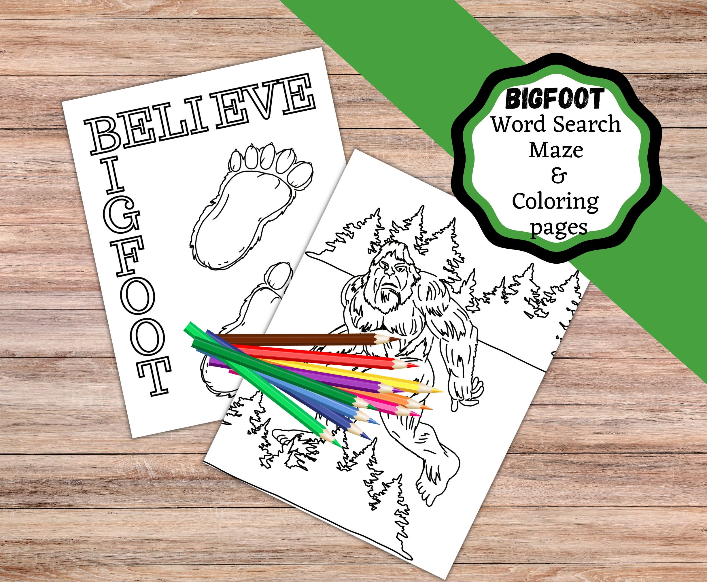Printable Bigfoot, Sasquatch Word Search, Maze, and Coloring Pages ...