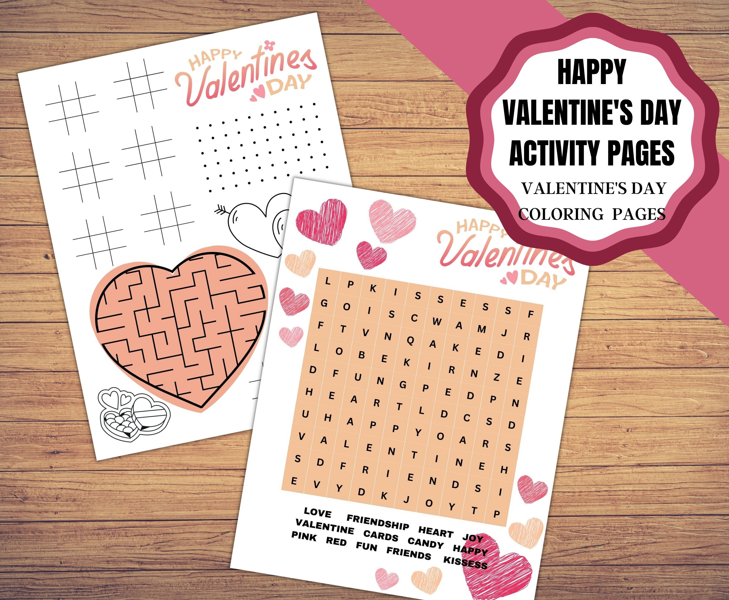Printable Valentine's Day Activity Sheets, Valentines Day Maze, Word ...