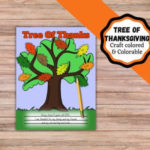 Tree of Thanksgiving, Printable Kids Craft About Showing What You Are ...