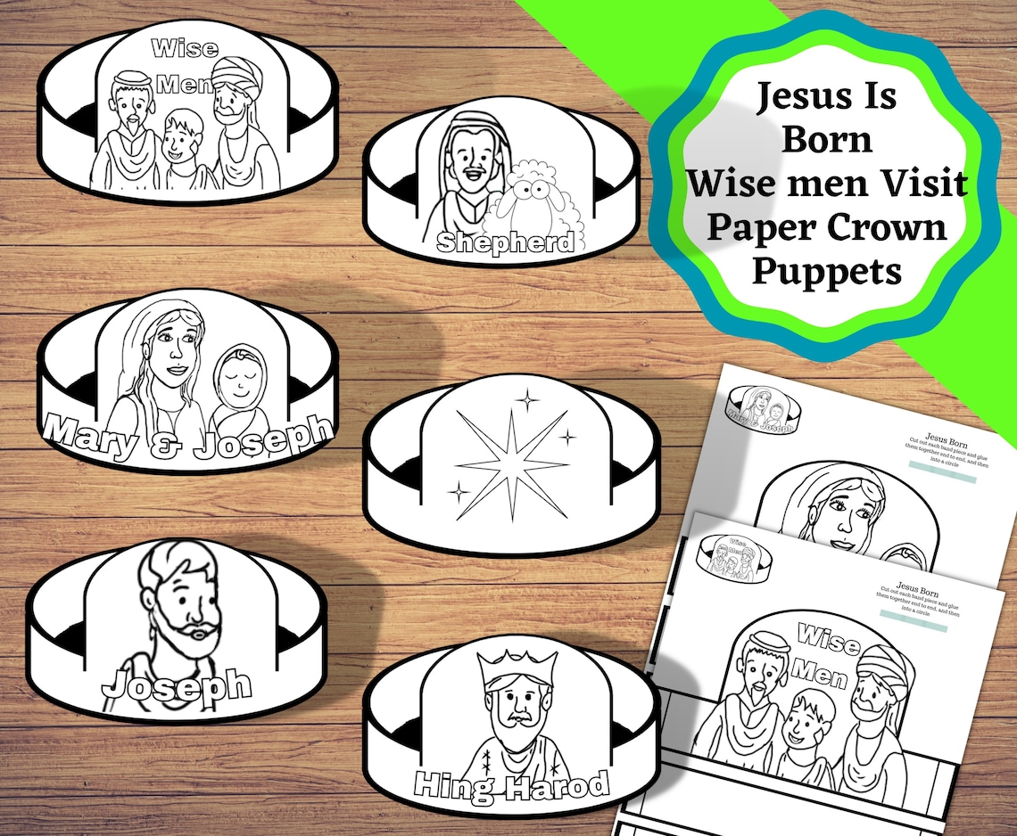 Printable Paper Crowns for the Bible Story of Jesus Being Born and ...
