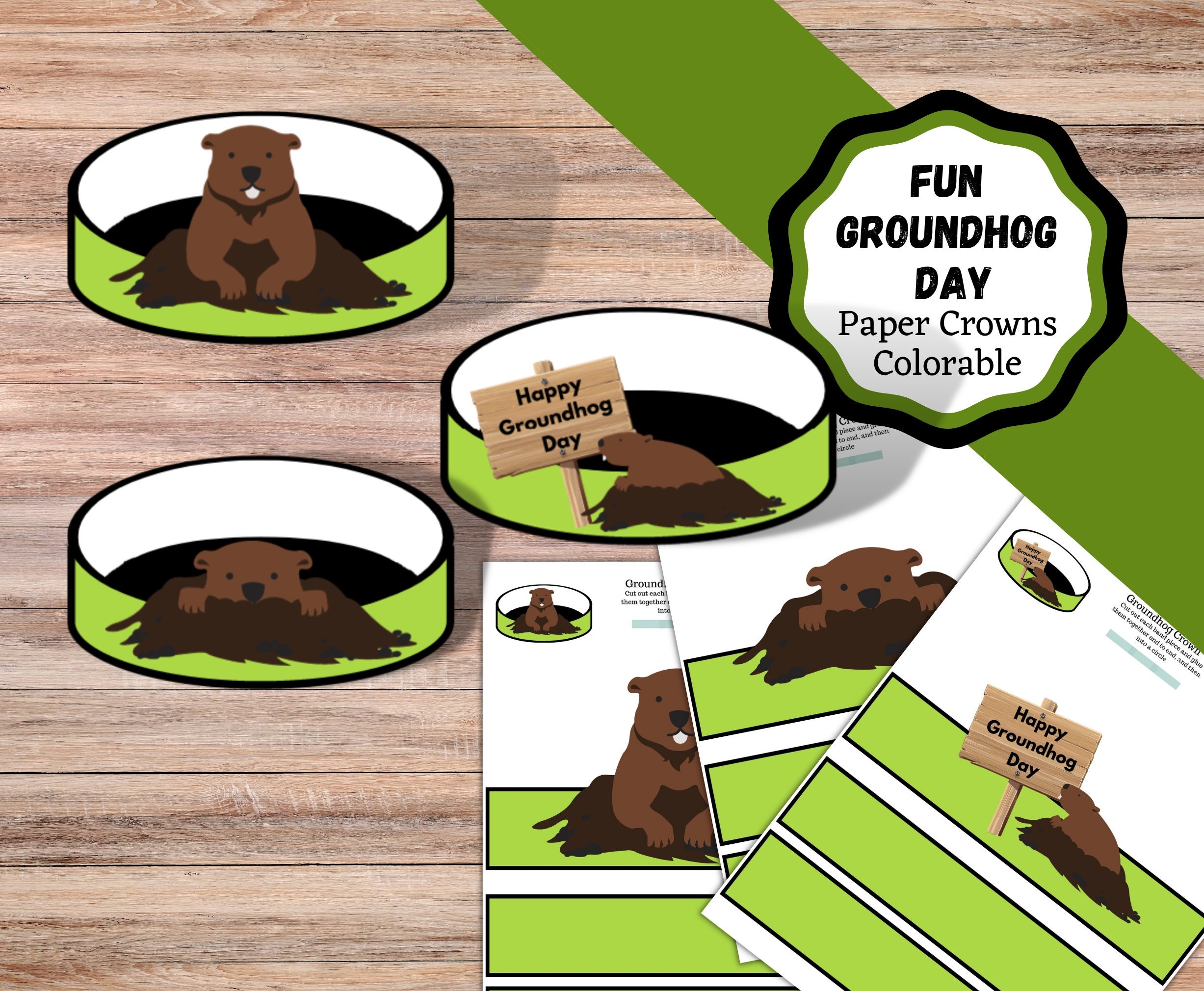 Printable Groundhog Day Paper Crowns. Fun Easy Paper Crowns for ...