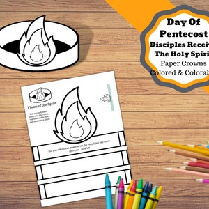 Printable Day of Pentecost Paper Crowns Craft, Disciples Receive the ...