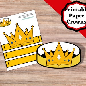 Printable Paper Crowns, Printable Crown or Royalty Craft for Kids ...