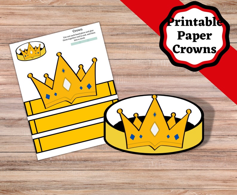 Printable Paper Crowns, Printable Crown or Royalty Craft for Kids ...
