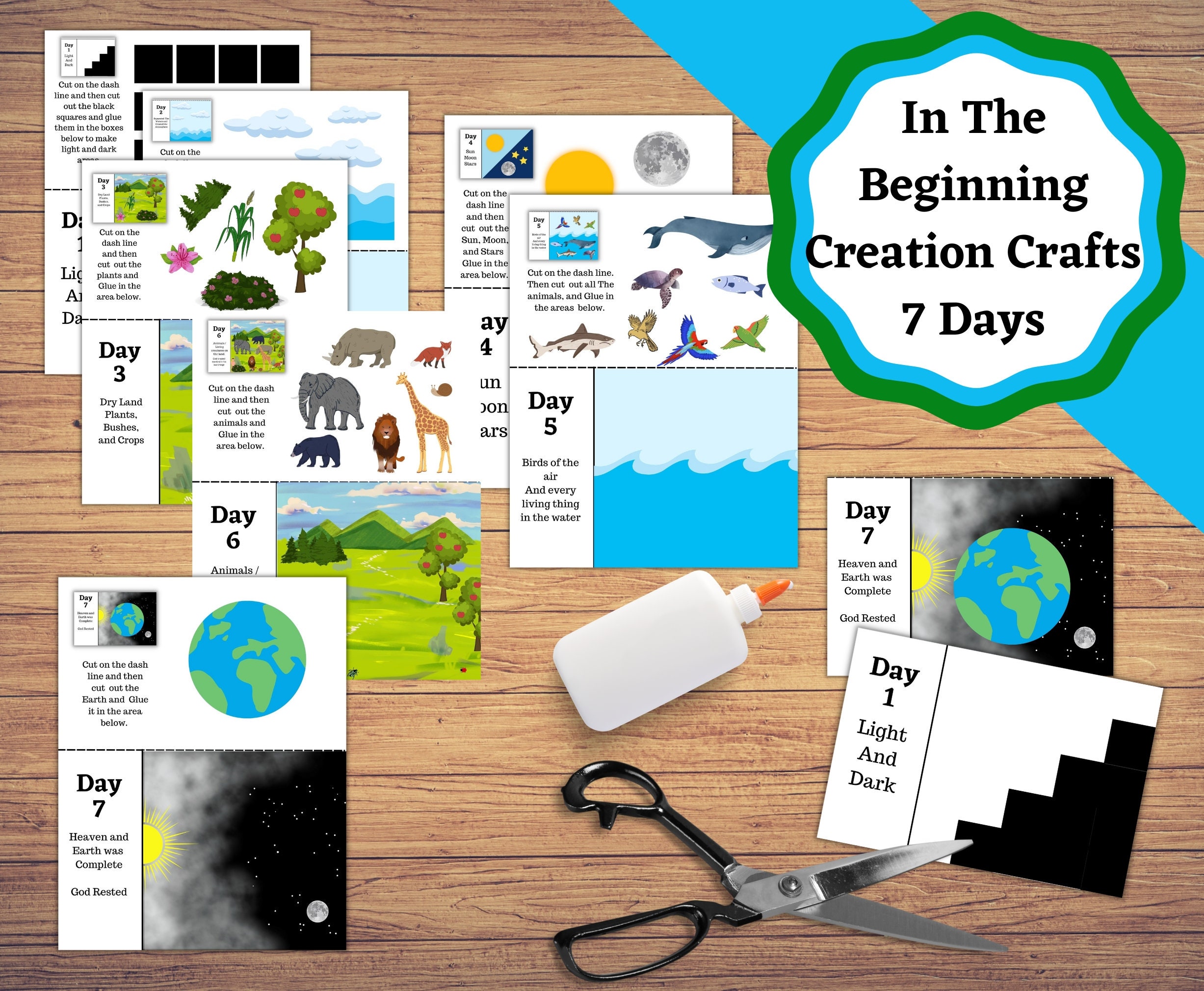Printable Creation Crafts for Each Day. Seven Day Crafts for Teaching ...