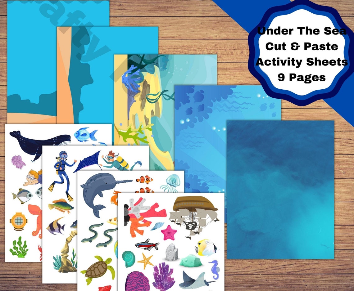 Printable Under the Sea Cut and Paste Activity for Kids - Etsy