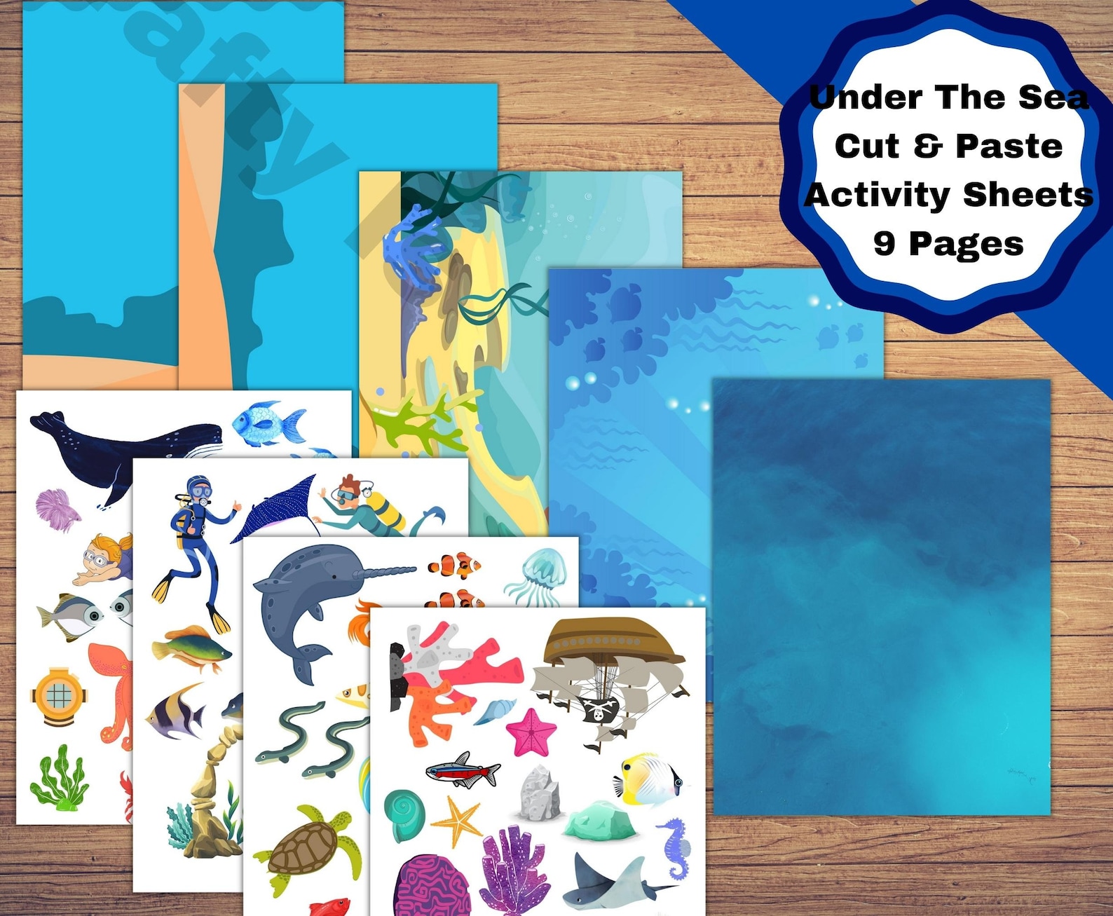 Printable Under the Sea Cut and Paste Activity for Kids, Scissor Skills ...