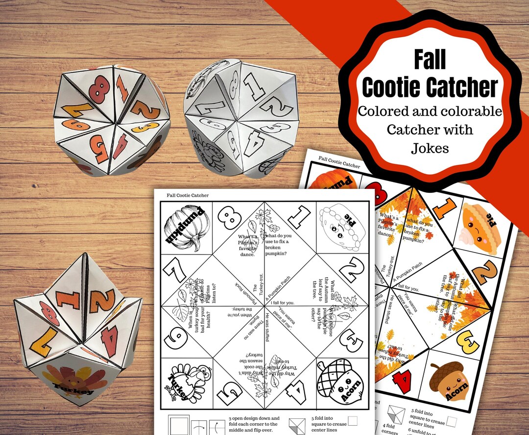 Fall Cootie Catcher, Fun Fall Craft With Fall Themed Jokes. Fall or ...