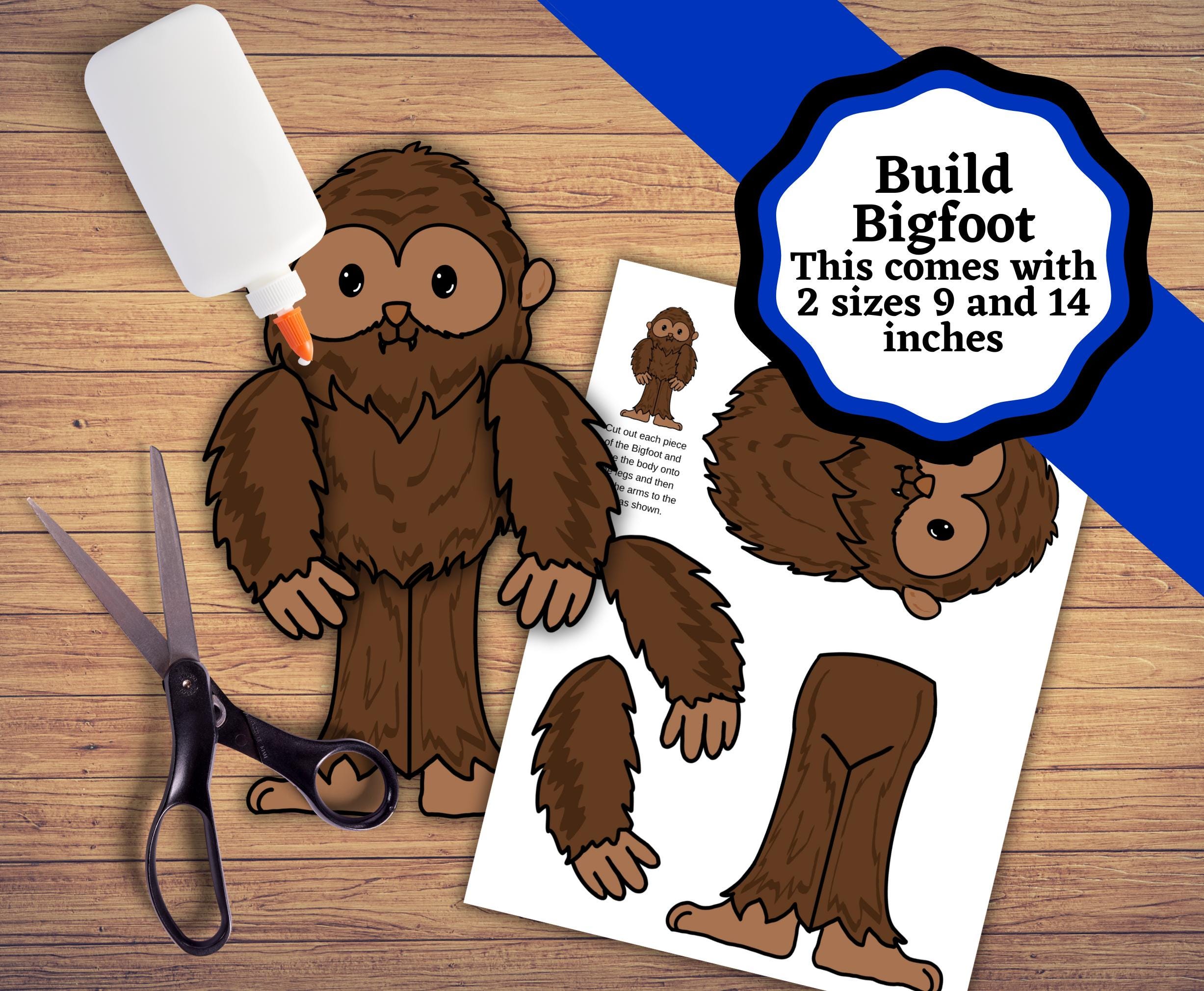 Build Your Own Big Foot, Cut and Paste Bigfoot in Two Sizes, 9 and 14 ...