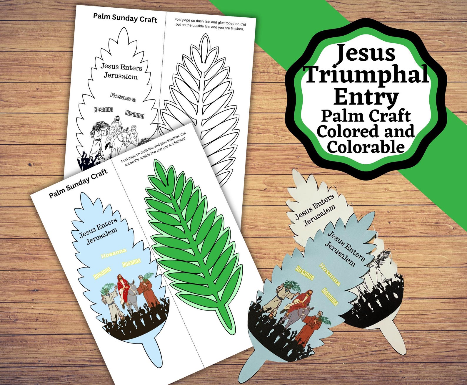 Palm Sunday Kids Craft. Triumphal Entry Palm/hosanna Kids Bible Craft ...