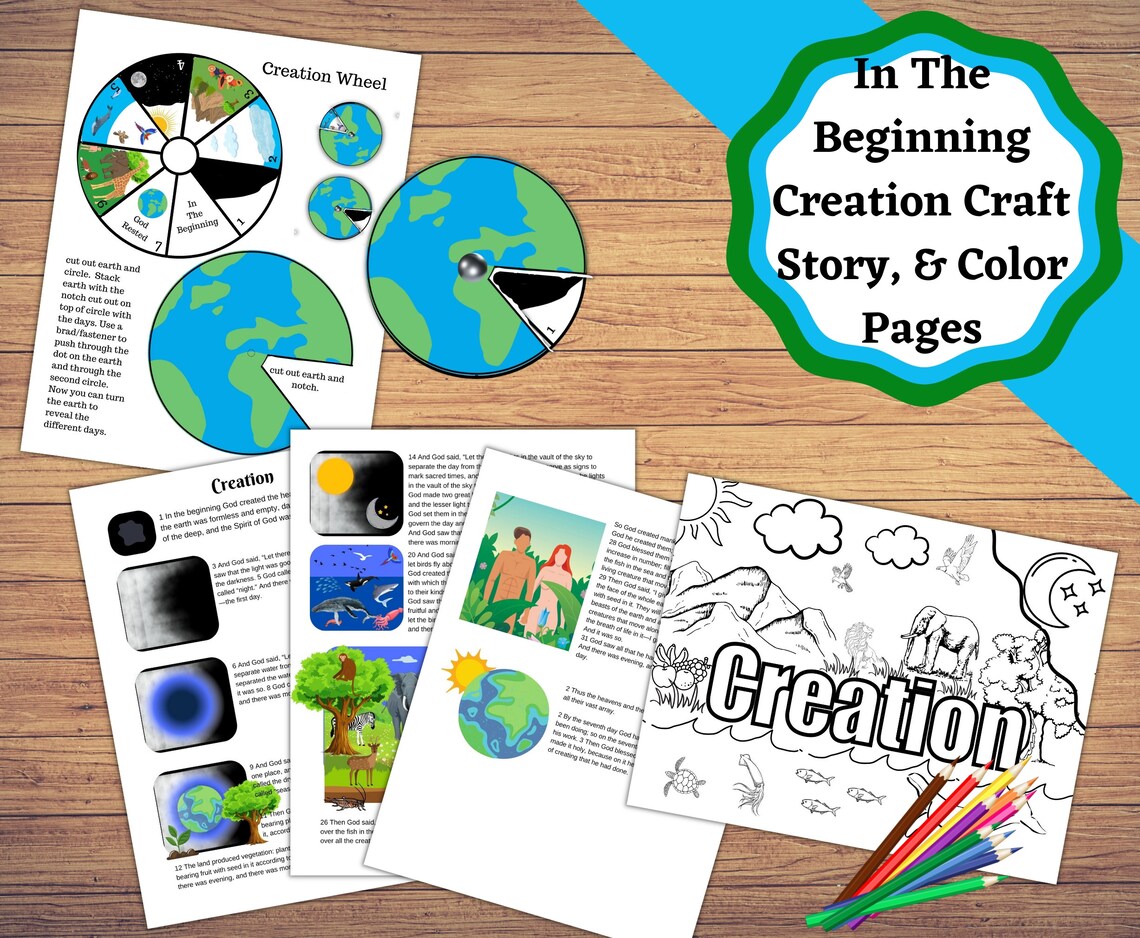 Printable Story of Creation Craft Set, Genesis 7 Days of Creation Craft ...