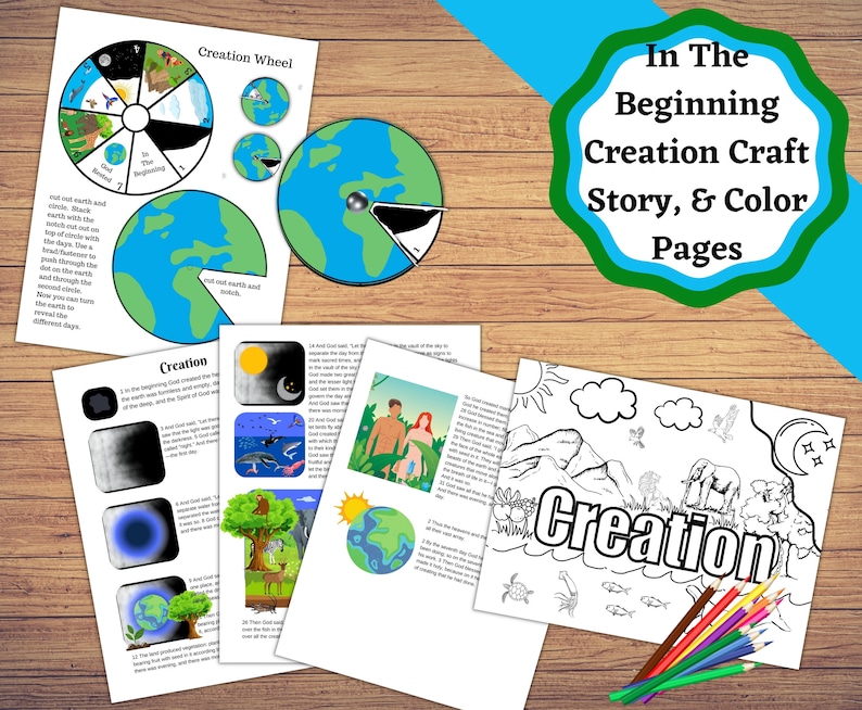 Printable Story of Creation Craft Set, Genesis 7 Days of Creation Craft ...