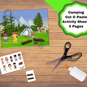 Camping Printable Cut and Paste Activities for Kids. - Etsy
