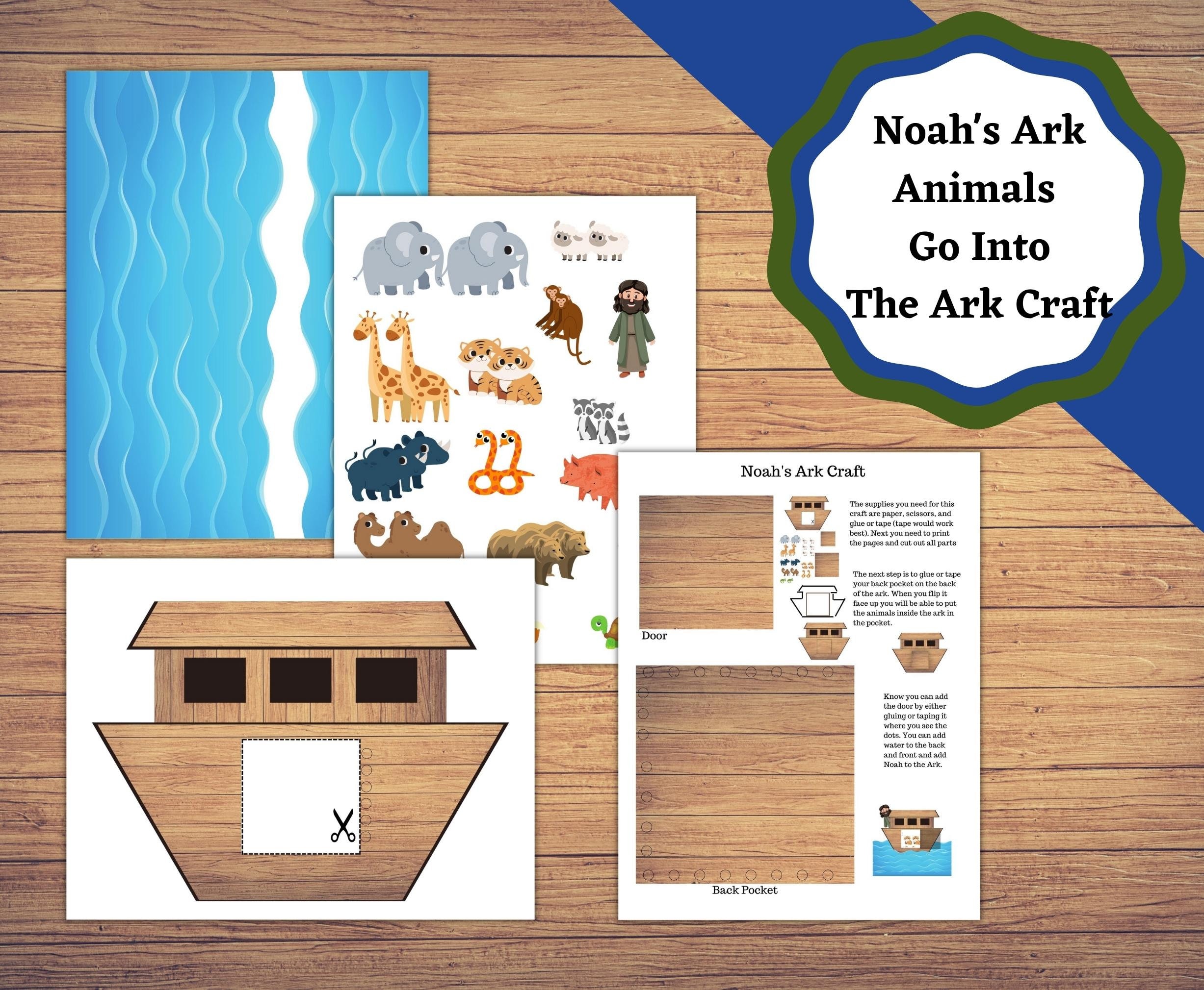 Noah's Ark Bundle, Printable Bible Lesson, Crafts, Coloring Pages ...