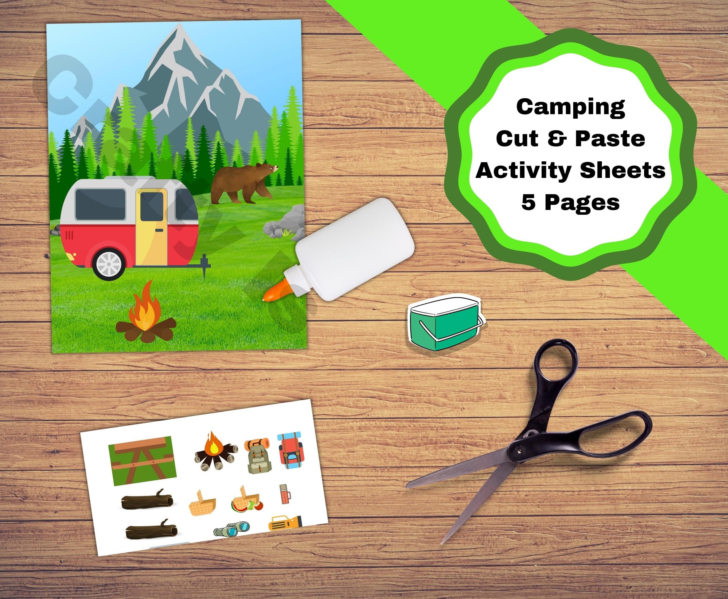 Camping Printable Cut and Paste Activities for Kids. - Etsy
