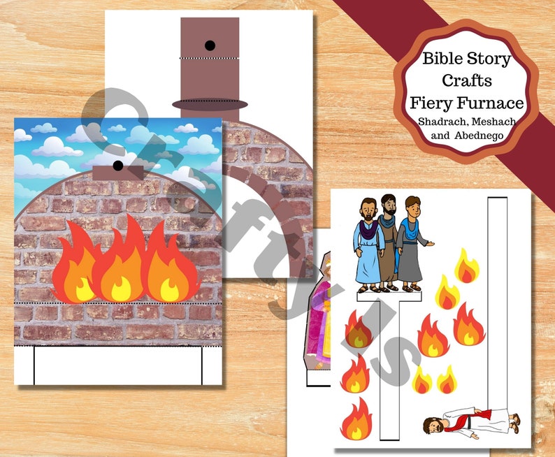 Book of Daniel Printable , Fiery Furnace Craft, Shadrach, Meshach, and ...