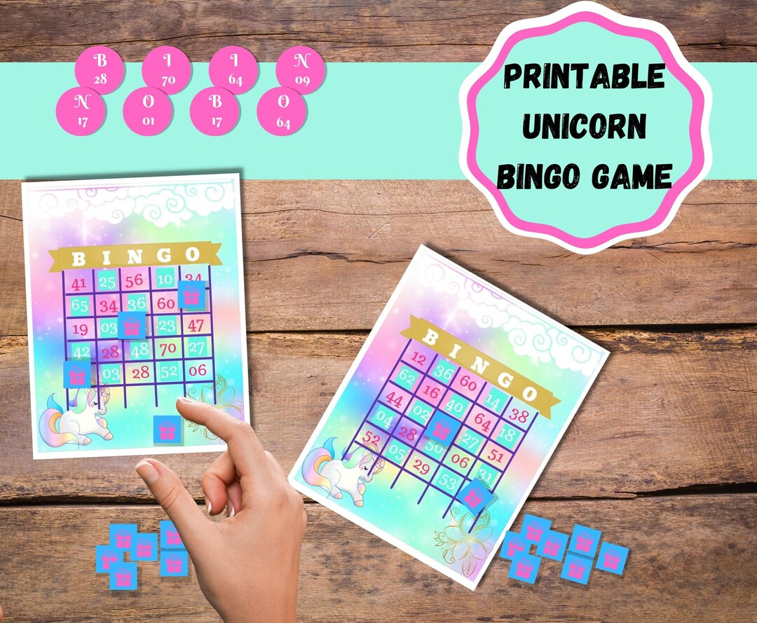 Unicorn Bingo Printable Game for Kids, Unicorn Themed Birthday Game. - Etsy