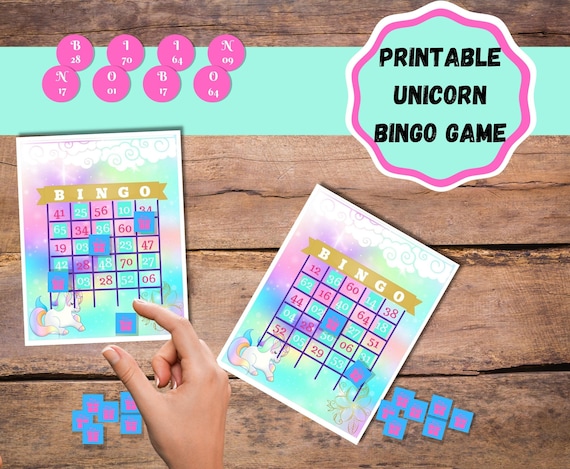 Unicorn Bingo Printable Game for Kids Unicorn Themed Birthday | Etsy