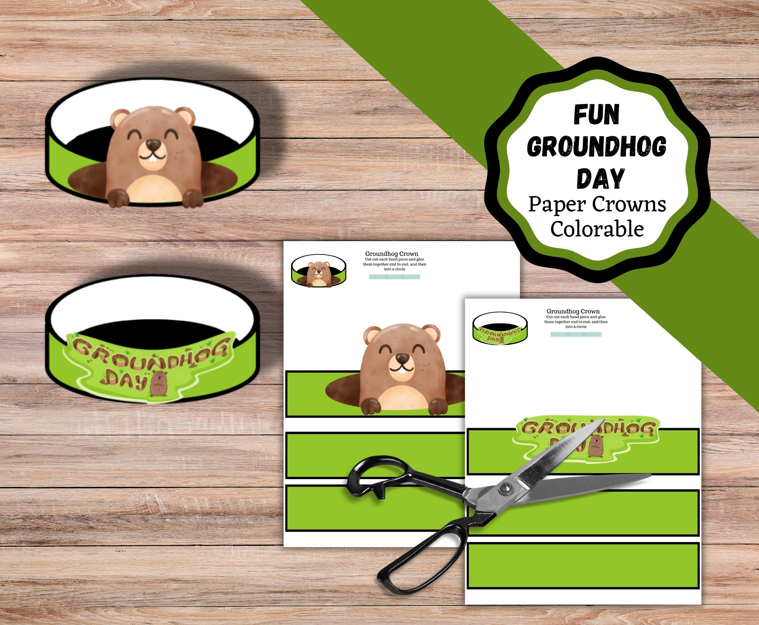 Printable Paper Crowns to Celebrate Groundhog Day. Have a Happy ...