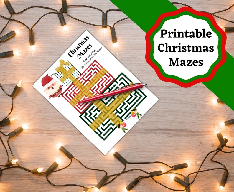 Christmas Themed Mazes, Printable Holiday Mazes to Play and Enjoy ...
