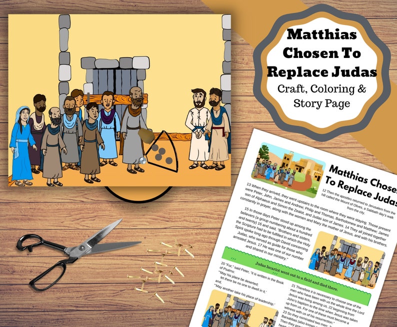 Printable Craft for Matthias Chosen to Replace Judas as One of the ...
