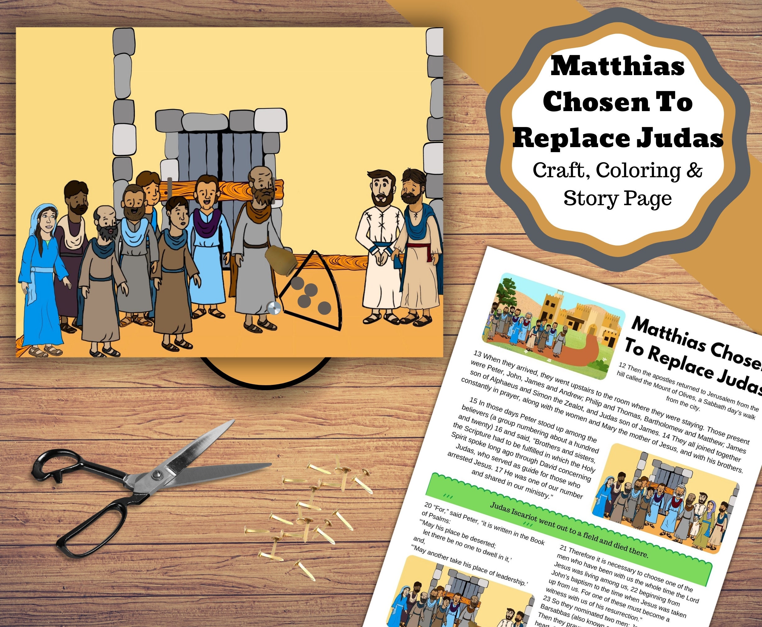 Printable Craft for Matthias Chosen to Replace Judas as One of the ... Printable Craft for Matthias Chosen to Replace Judas as One of the ...