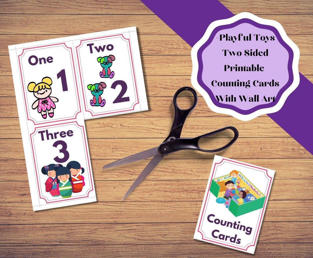 Printable Counting Cards, Playful Toy Themed Educational Number Cards ...