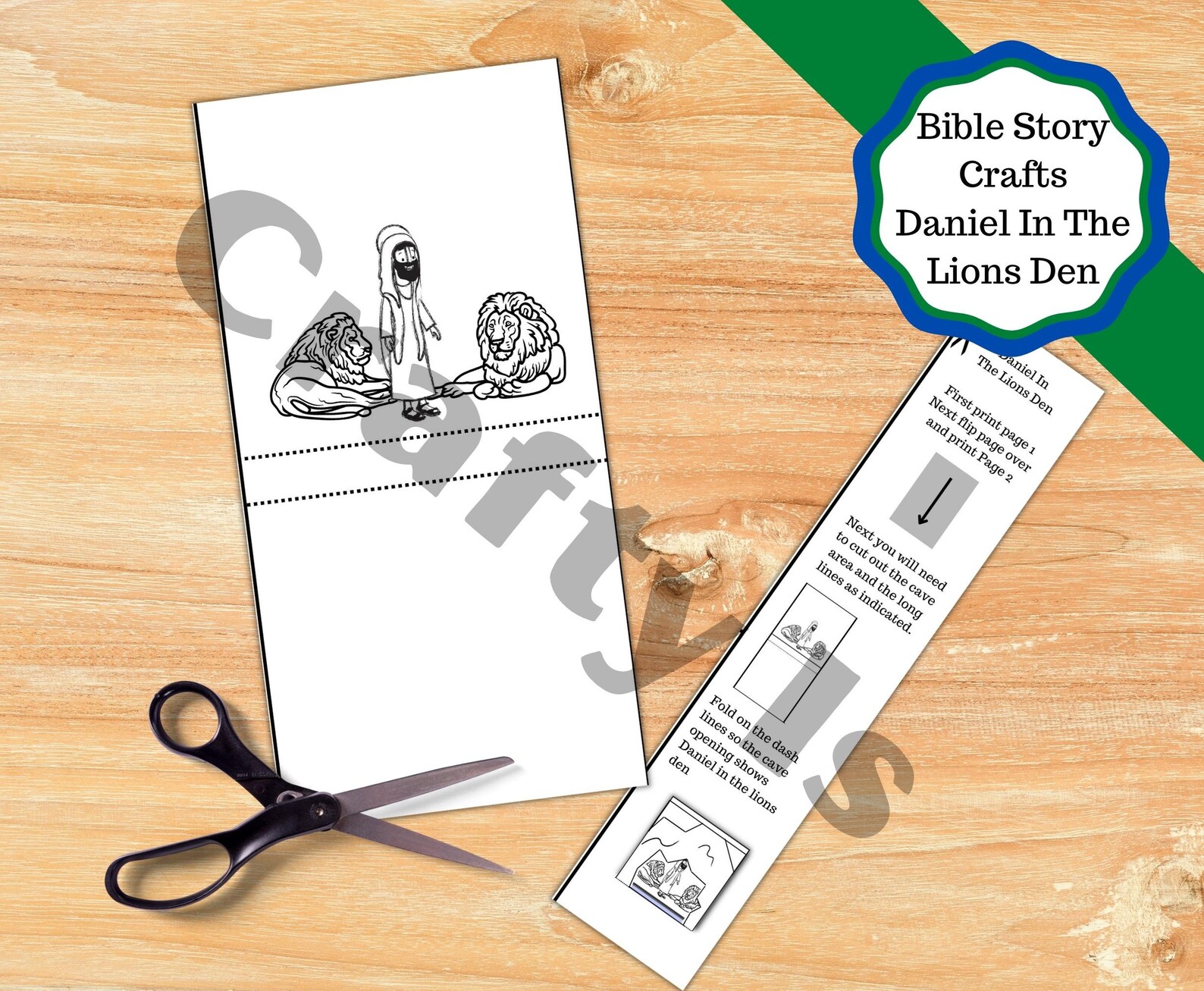 Printable Coloring Daniel in the Lions Den Easy Craft. Sunday School ...