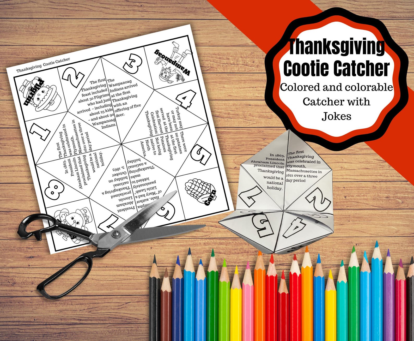 Thanksgiving Cootie Catcher, Fun Fall Craft With Thanksgiving Facts ...