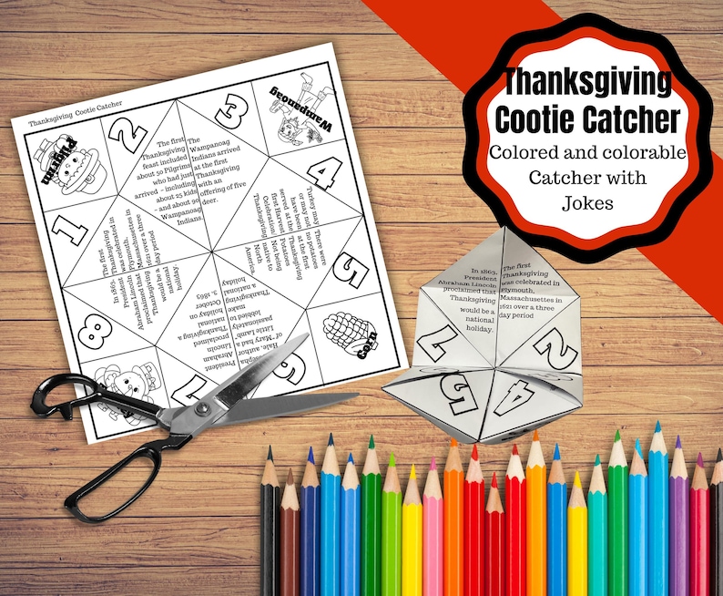 Thanksgiving Cootie Catcher, Fun Fall Craft With Thanksgiving Facts ...