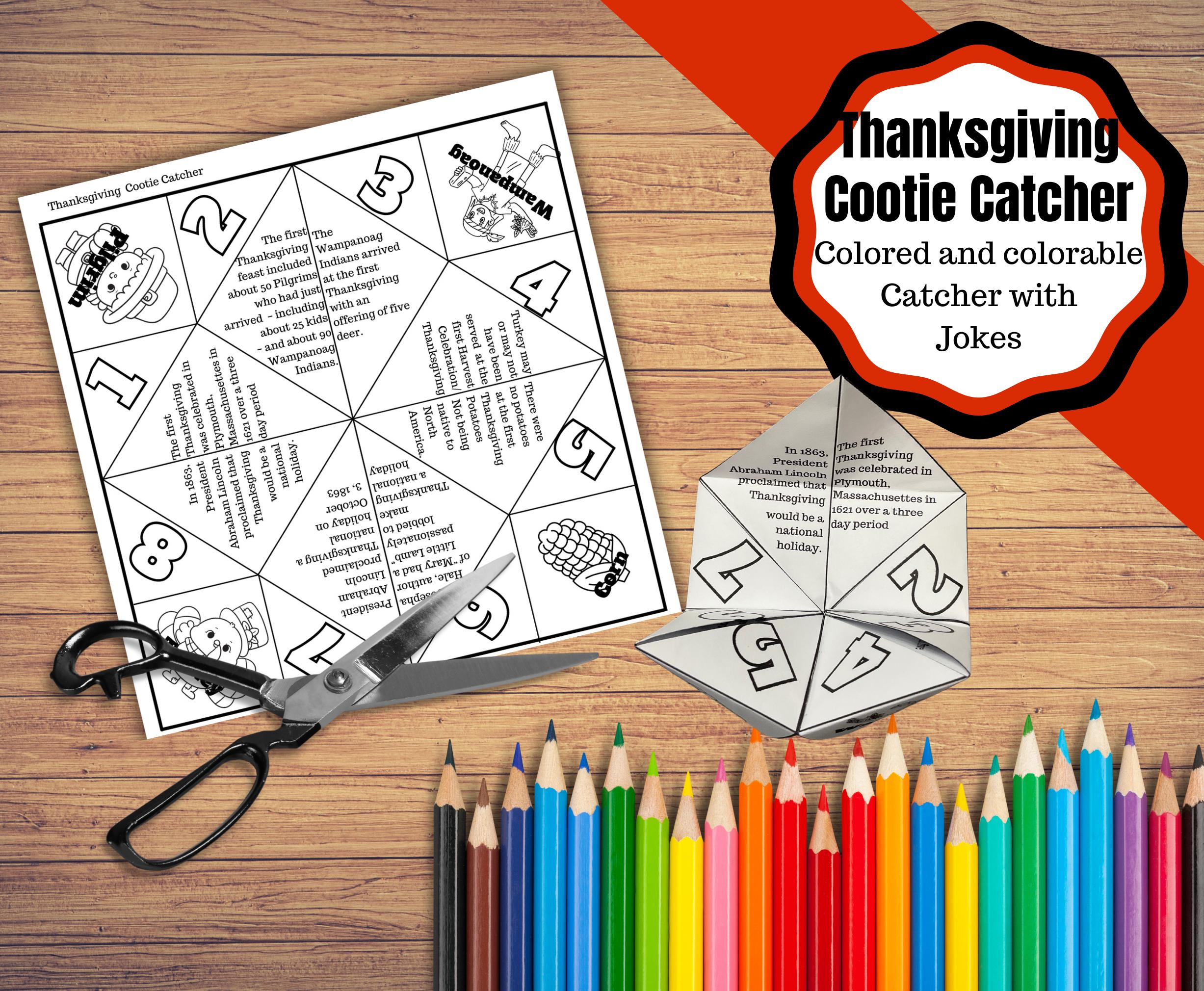 Thanksgiving Cootie Catcher, Fun Fall Craft With Thanksgiving Facts ...