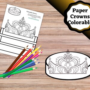 Printable Paper Crowns in Black and White so They Are Colorable. 4 ...