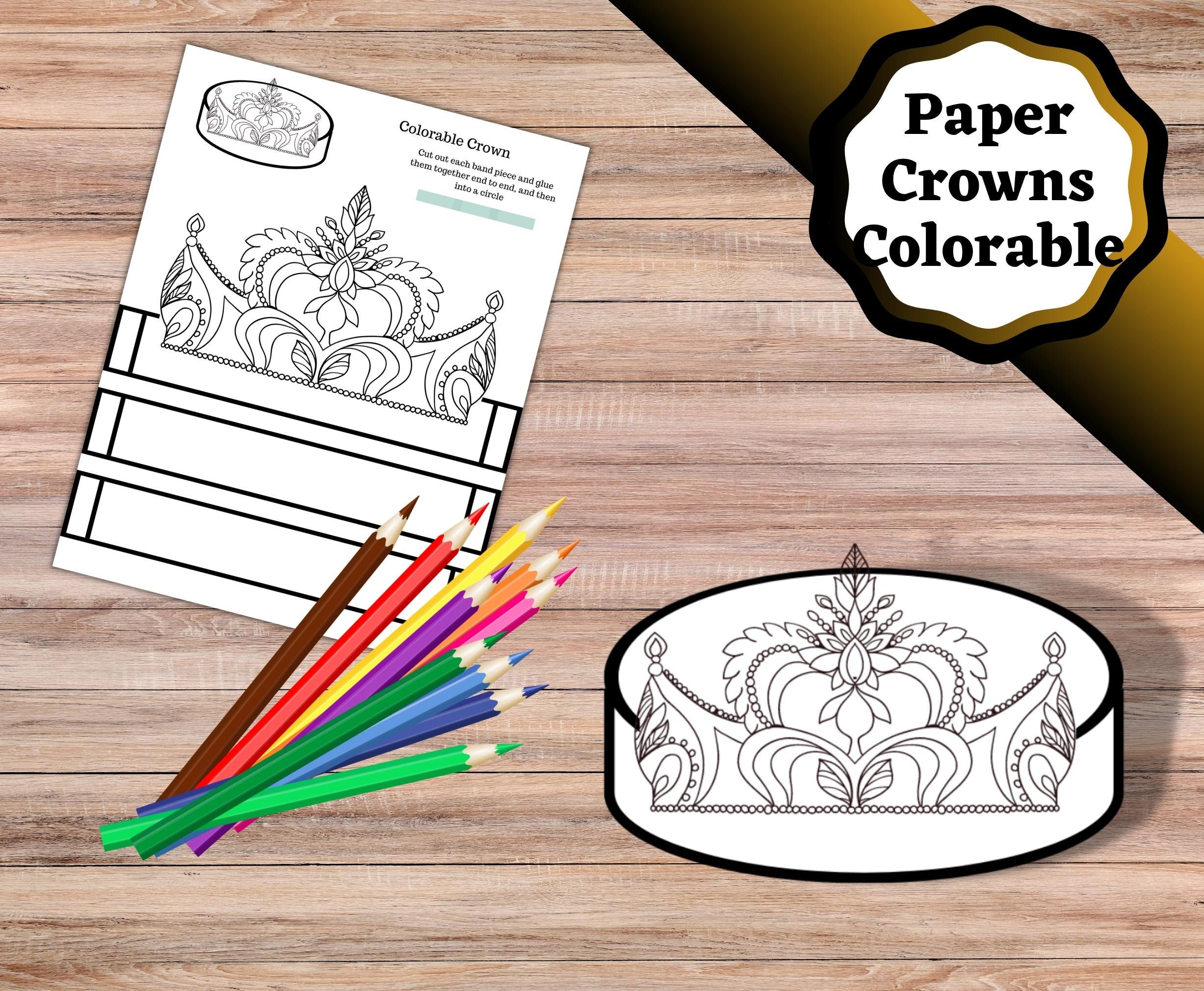 Printable Paper Crowns in Black and White so They Are Colorable. 4 ...