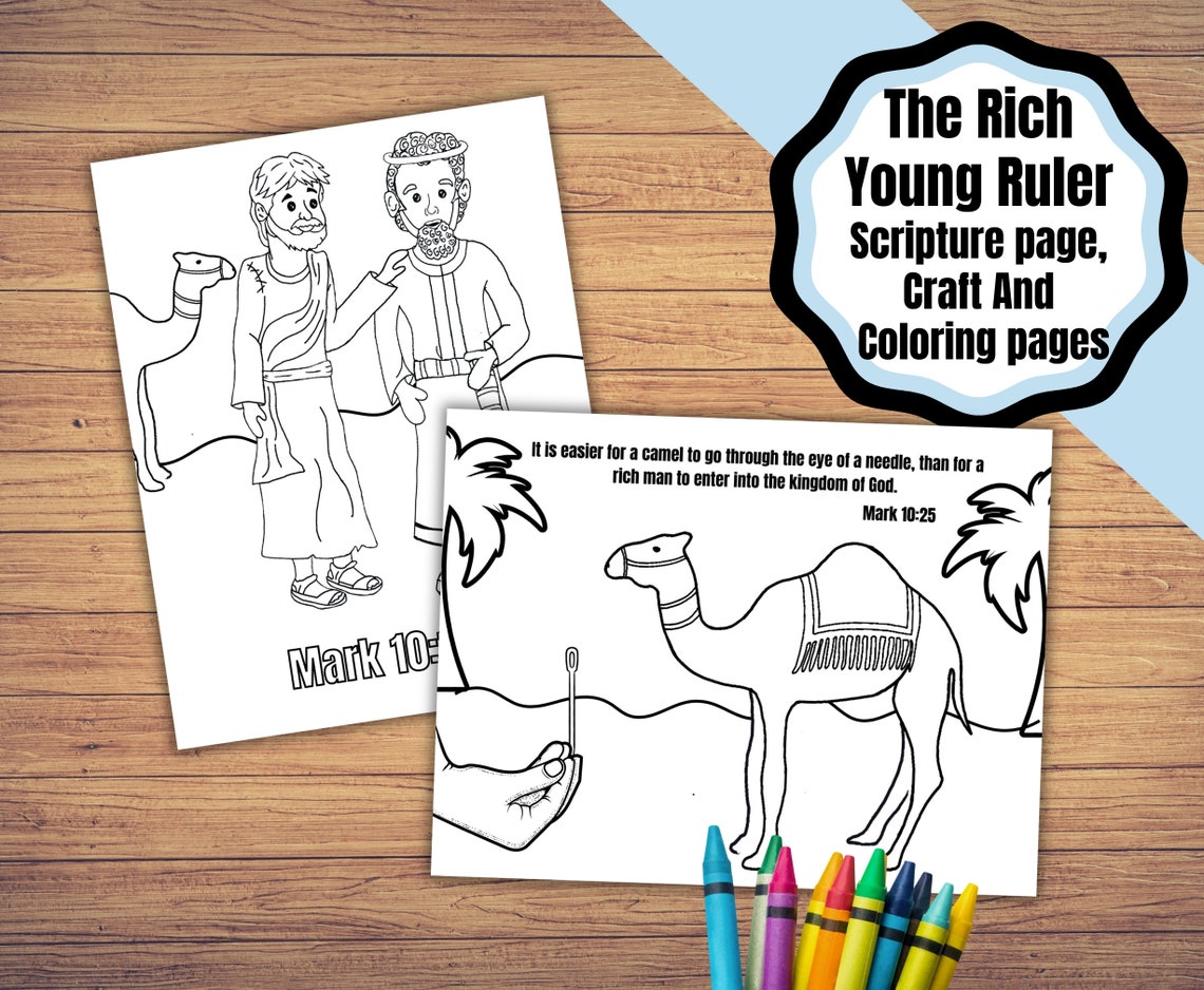 Printable Craft Set for the Story of the Rich Young Ruler, Bible Story ...