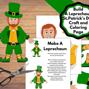 Build A Leprechaun, Printable St. Patrick's Day Craft. Leprechaun Kids ...