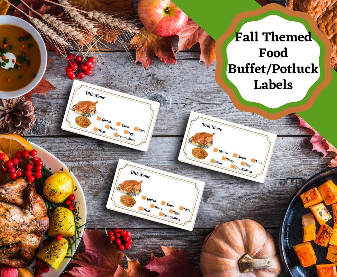 Printable Fall/thanksgiving Themed Food Labels for Buffets, Potlucks ...