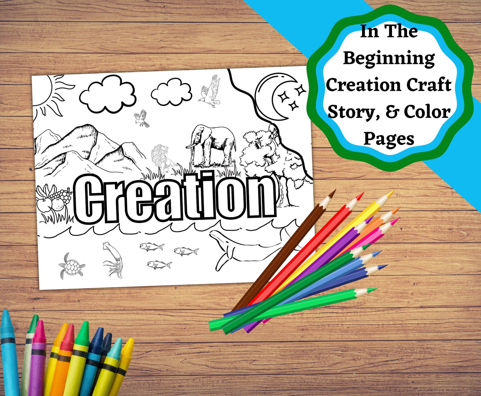 Printable Story of Creation Craft Set, Genesis 7 Days of Creation Craft ...
