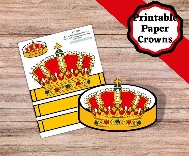 Printable Paper Crowns, Printable Crown or Royalty Craft for Kids ...