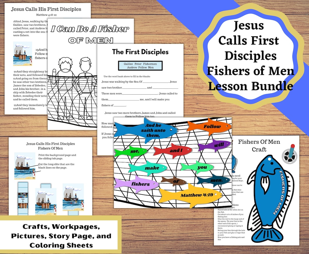 Jesus Calls His First Disciples, Printable Fishers of Men Bible Lesson ...