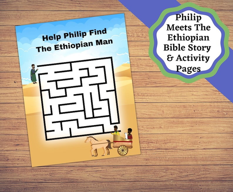 Printable Philip and the Ethiopian, Crafts, Story, Activity, and ...