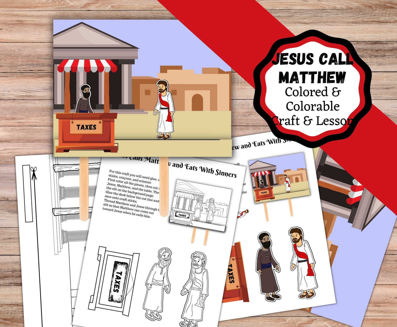 Printable Bible Craft for Jesus Calling Matthew the Tax Collector and ...