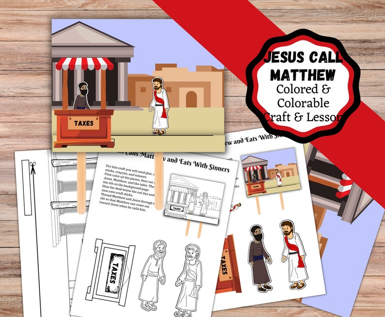 Printable Bible Craft for Jesus Calling Matthew the Tax Collector and ...