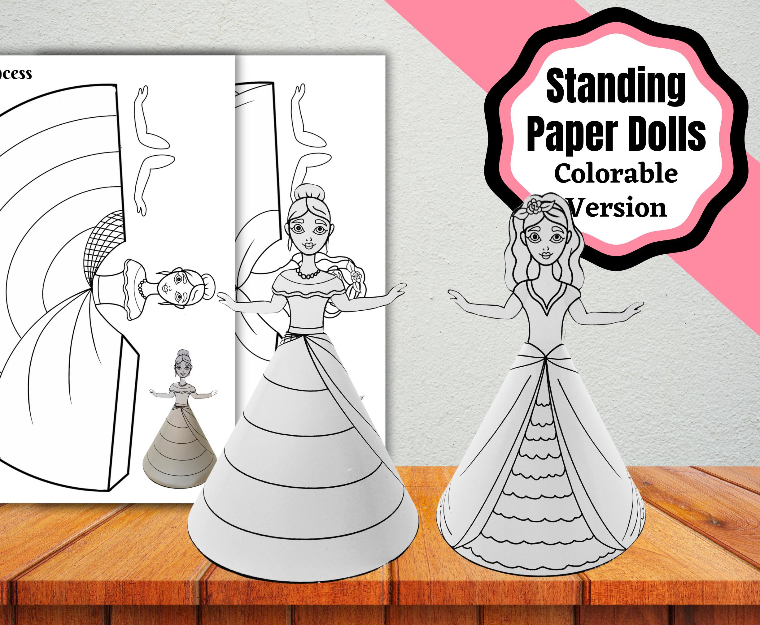 Printable Standing Paper Dolls. Standing Princess Paper Dolls. Paper ...