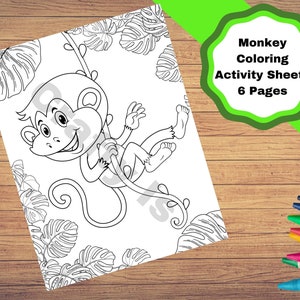 Printable Monkey Cut and Paste, Crafts, Coloring, and Educational Pages ...
