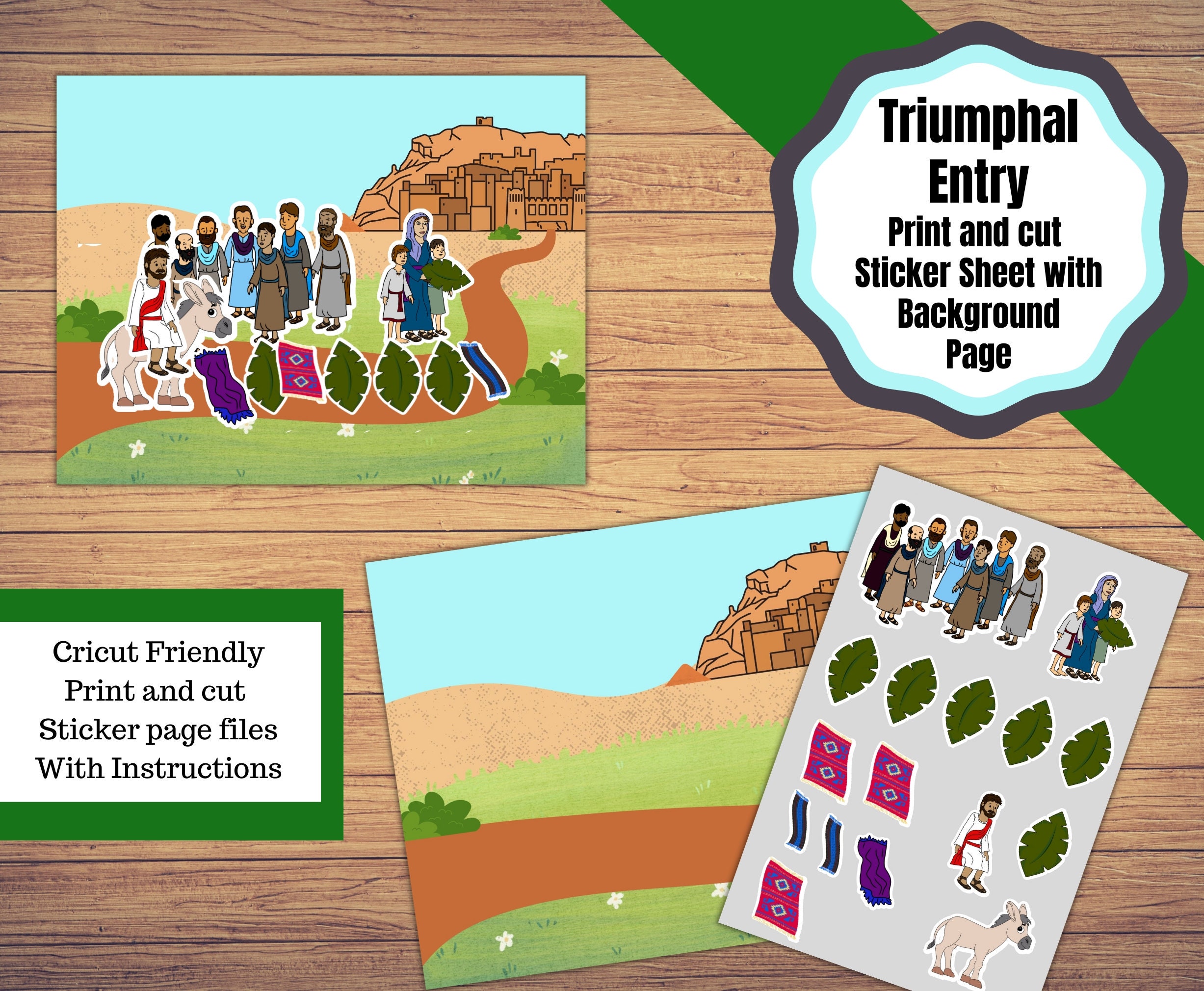 Print and Cut Stickers and Background Page for the Triumphal Entry ...