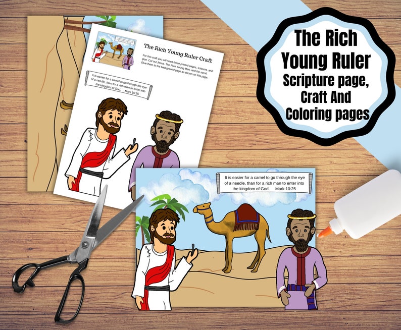 Printable Craft Set for the Story of the Rich Young Ruler, Bible Story ...