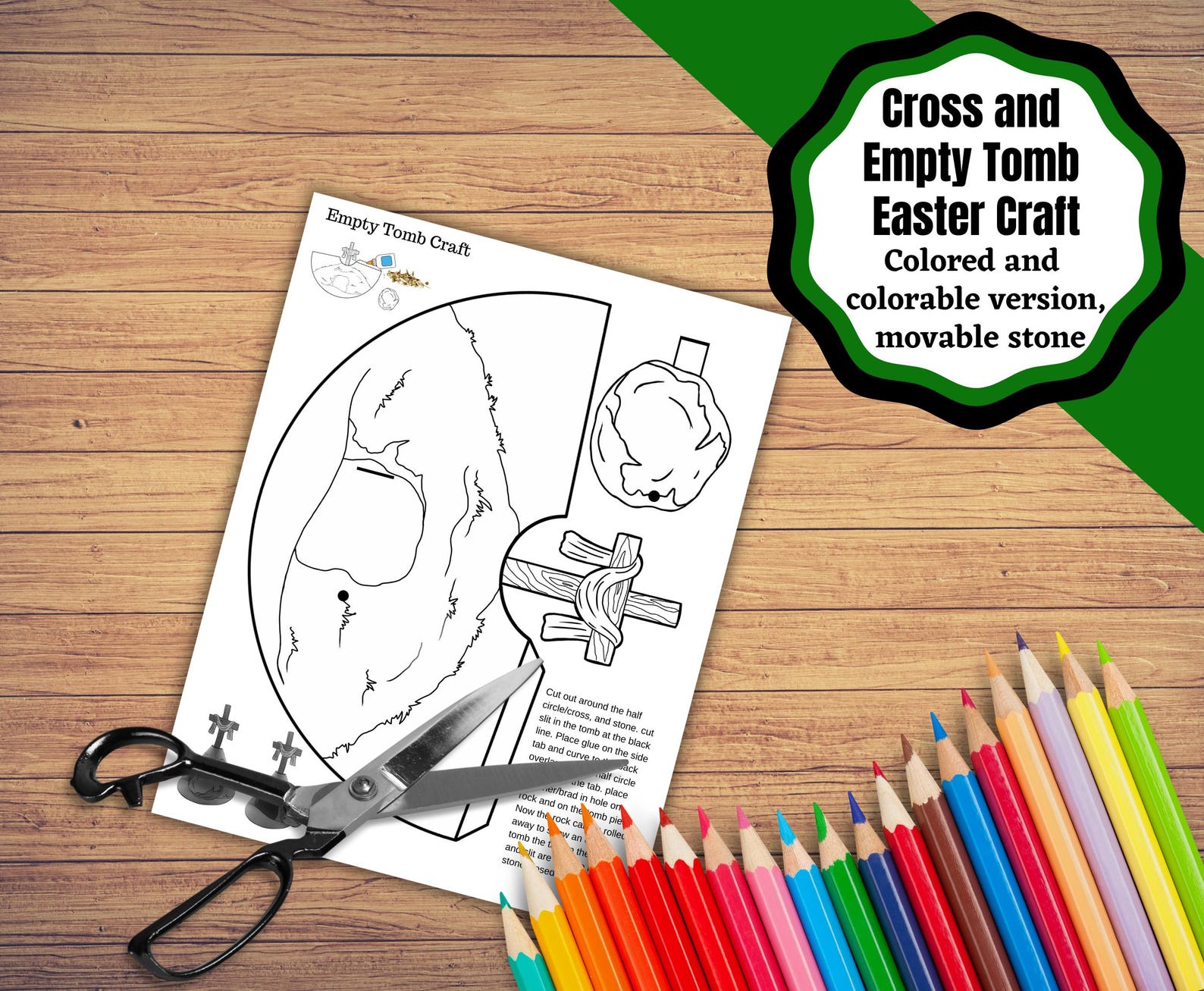 Empty Tomb Kids Craft. Easter Craft With Cross and Empty Tomb With ...