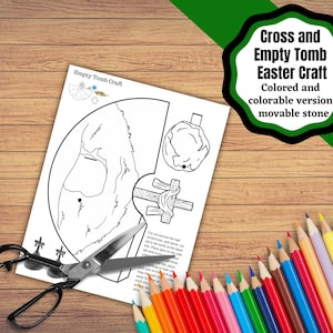 Empty Tomb Kids Craft. Easter Craft With Cross and Empty Tomb With ...