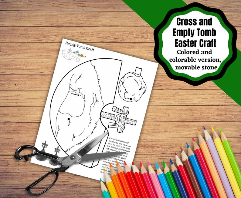 Empty Tomb Kids Craft. Easter Craft With Cross and Empty Tomb With ...