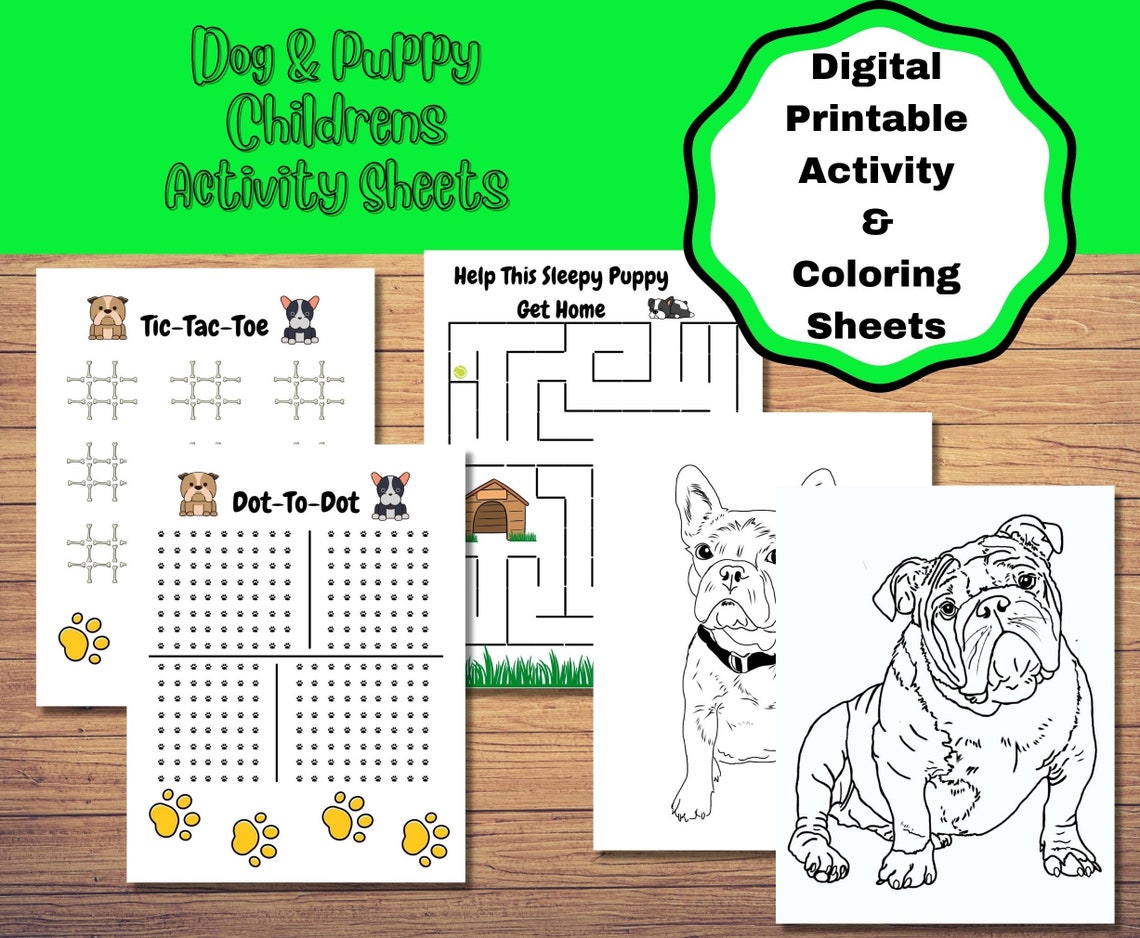 Dog and Puppy Themed Activity Sheets for Kids or Anyone Who Loves Dogs ...